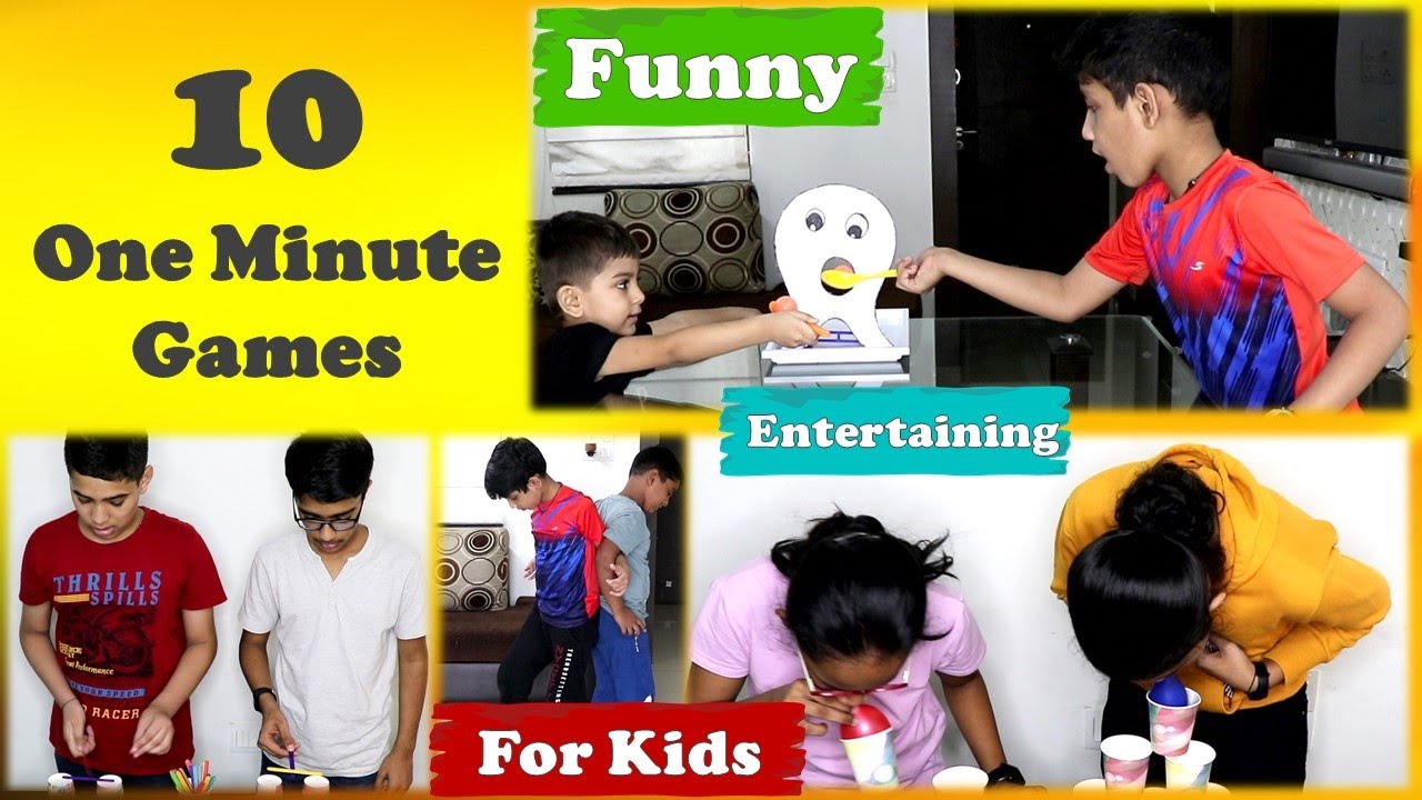 10 Indoor games for Kids | One Minute Games | Minute to win games for ...