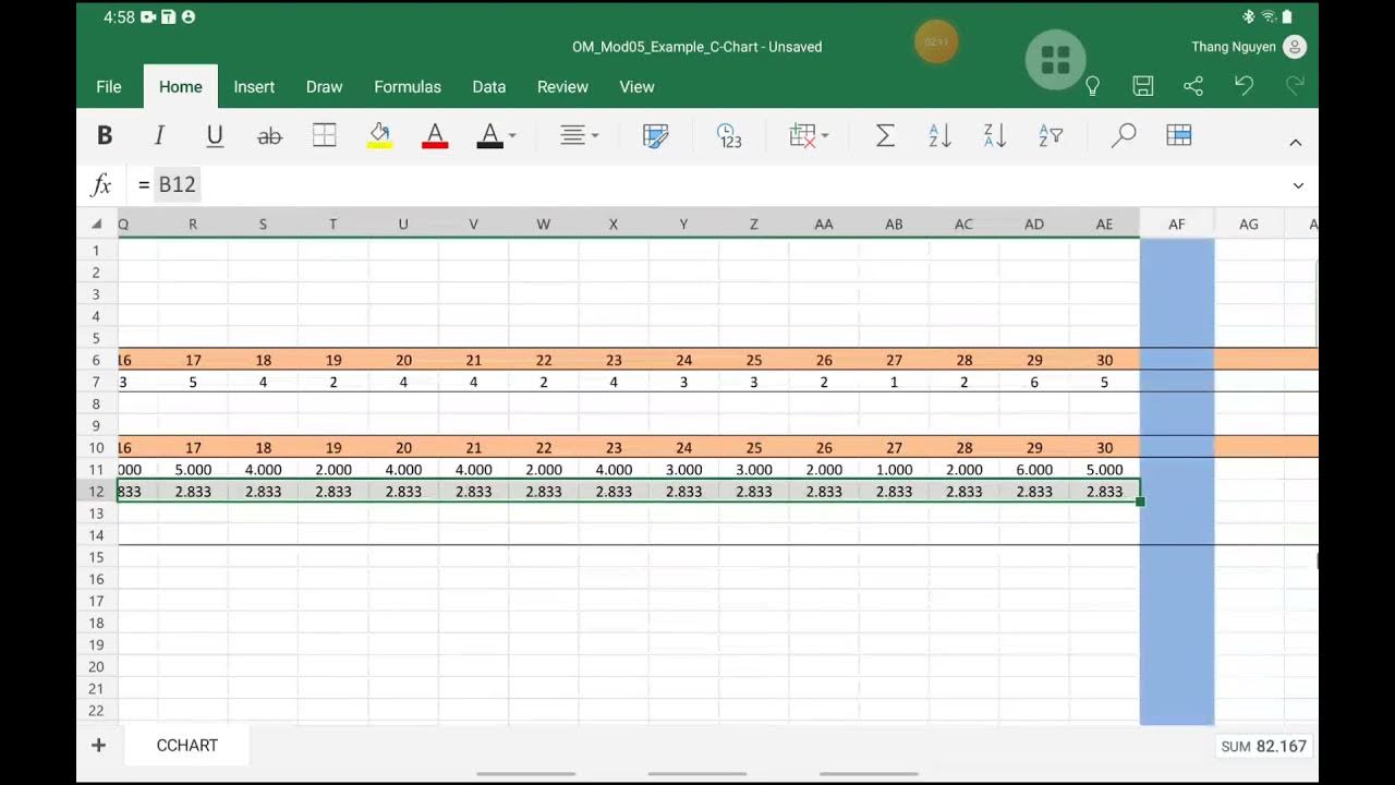 Thang Nguyen: Drawing a C-Chart in Excel - YouTube