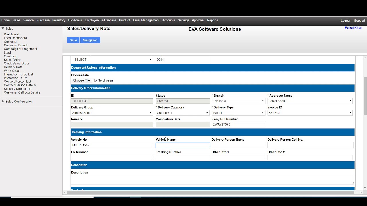 How to create delivery note for sales order in EVA ERP - YouTube