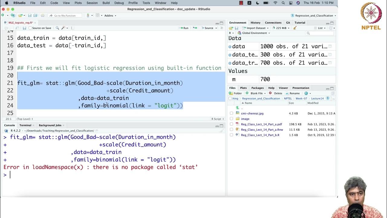 Hands on with R for Logistic Regression - YouTube
