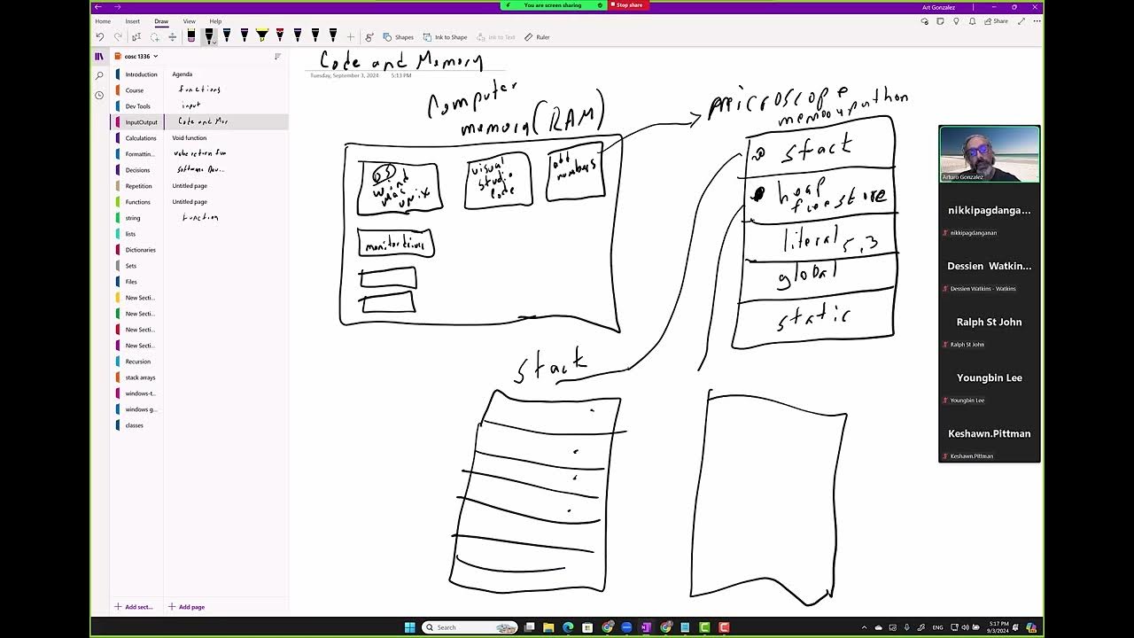 090324 COSC 1336 Python Code and memory(stack and heap) - YouTube