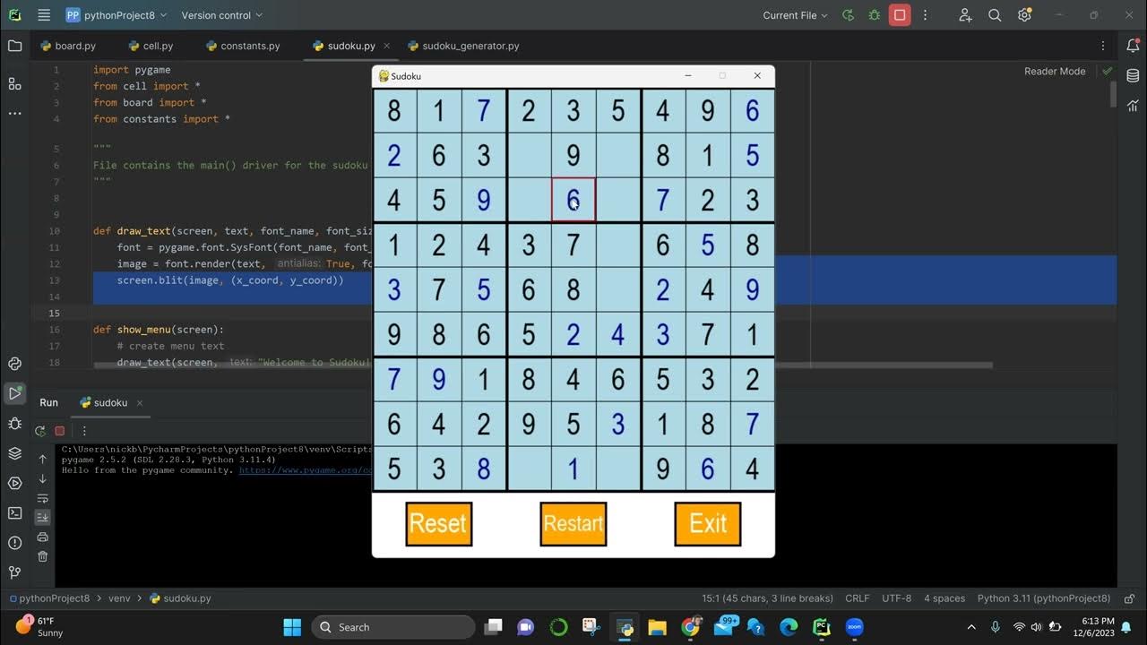 Sudoku Project - User Perspective - YouTube