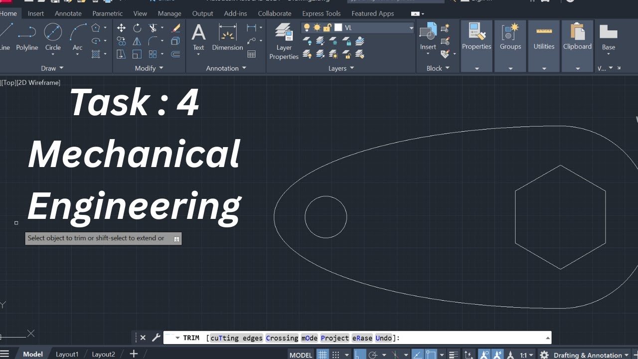 AutoCad Mechanical Engineering Task 4 - YouTube