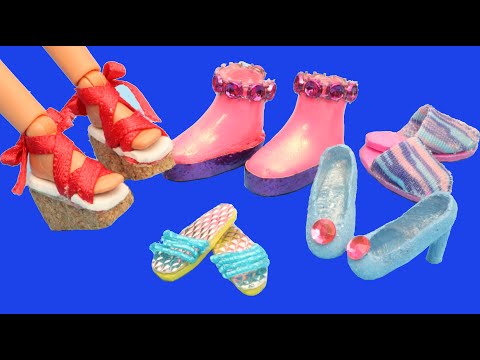 Como Fazer Sapatos de Boneca Barbie, Artesanato em Miniaturas, Idéias de Truques DIY