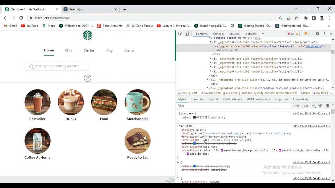 Navbar 2 Starbucks Clone Website In Reactjs Youtube