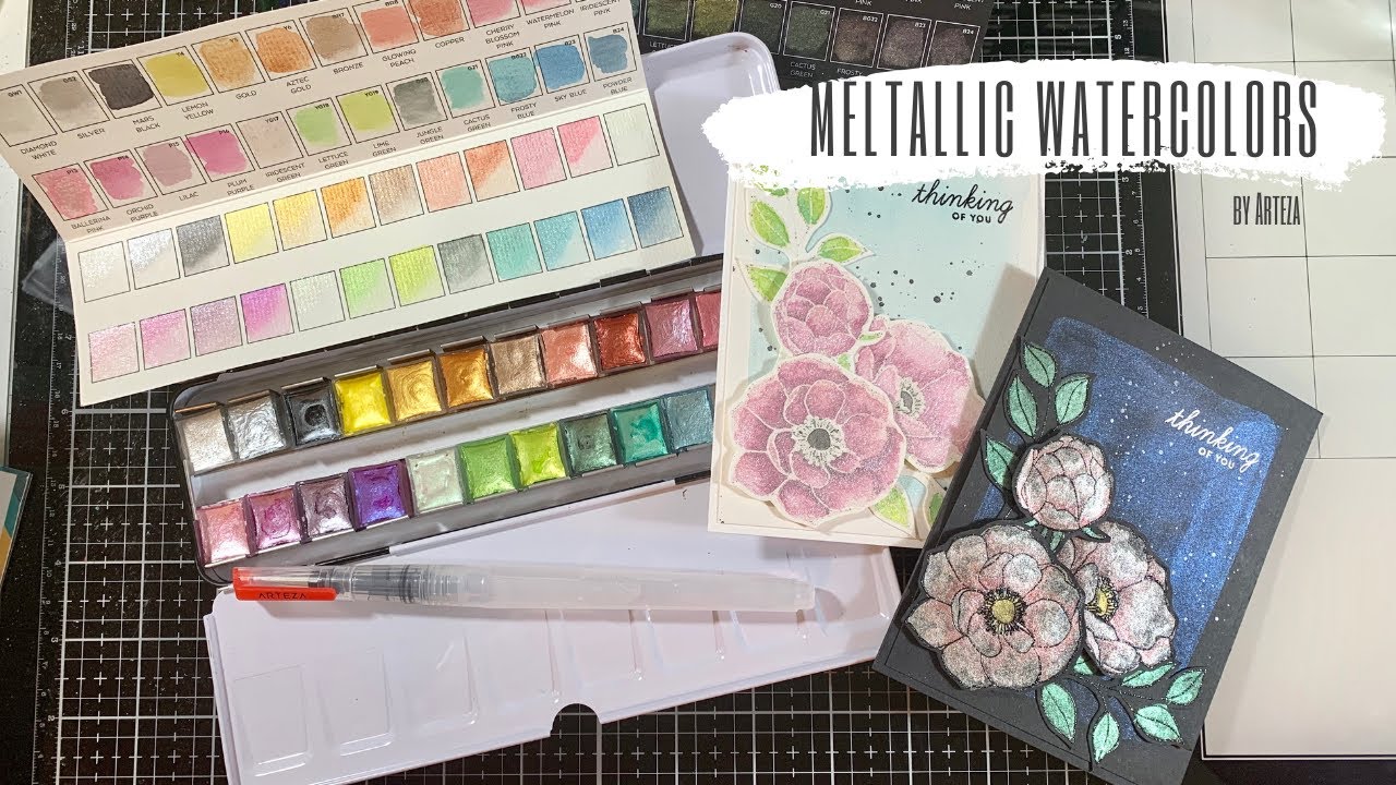 Arteza Metallic Watercolor Palette Reveiw - YouTube