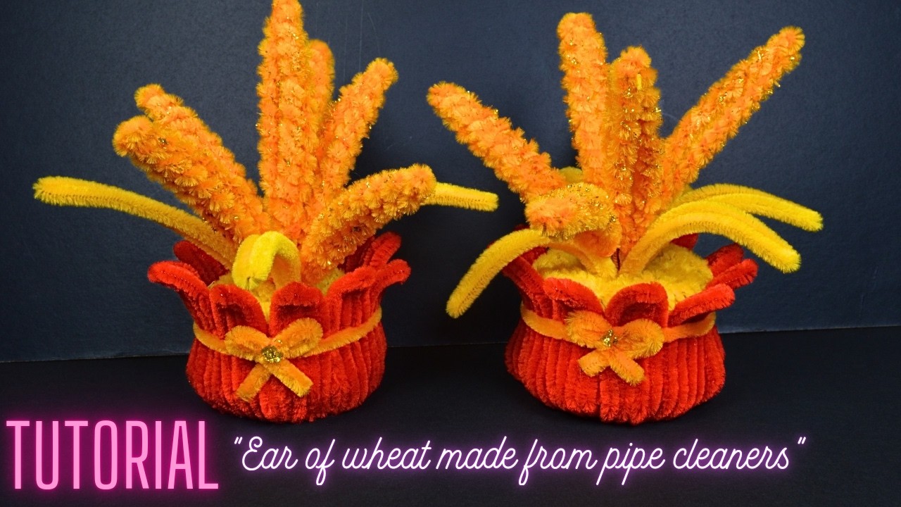 🌾Ear of Wheat 🌾made from pipe cleaners | Chenille wire crafts tutorial ...