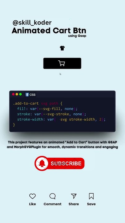 Animated Add To Cart Button Using Css Webdevelopment Css Html Css3 Htmlcss Webdesign Youtube