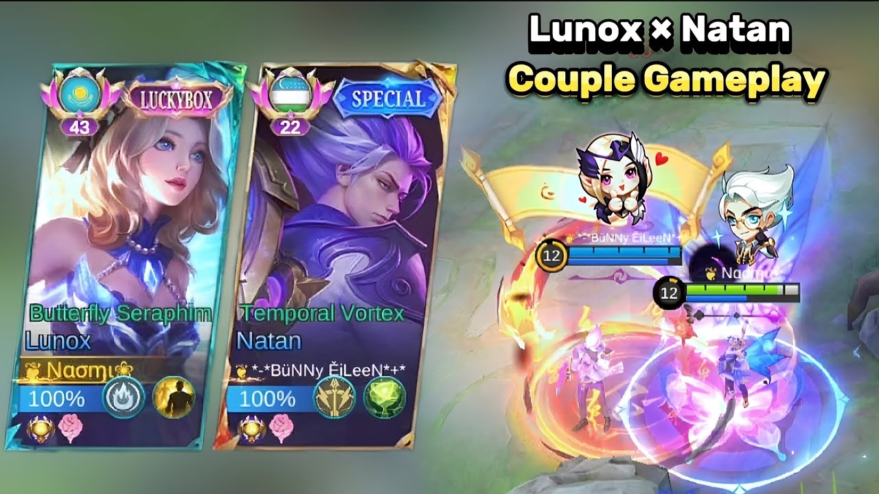 LUNOX × NATAN COUPLE GAMEPLAY💕Lunox Butterfly Seraphim🌸Best Build - YouTube