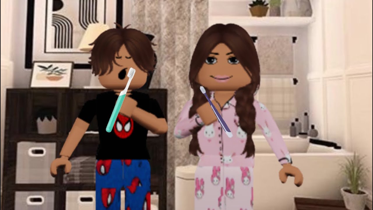 Our family night routine *bloxburg family roleplay* - YouTube
