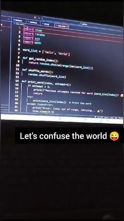Let's Confuse The Hello World 😜 | Python Program | #pythonproject #funproject #learnpython - YouTube