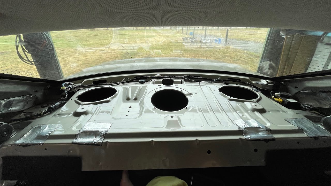 BA BF DOUBLE DIN Aerpro Fascia Install Pt.2 - Sound Deaden Rear Shelf ...