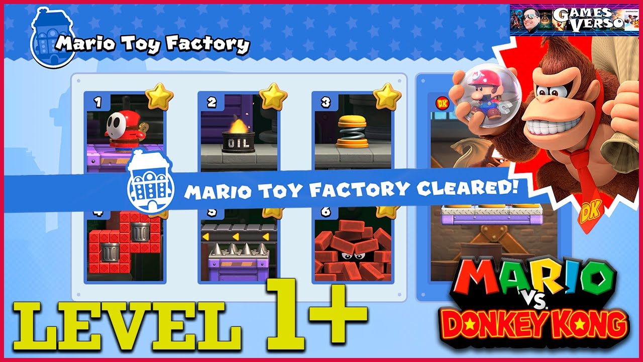 Mario Toy Factory (Mundo 1+) | MARIO VS DONKEY KONG | Guia Completo ...
