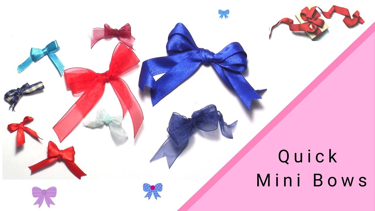 How to Make Mini Bows and Larger Bows with Ribbons - YouTube