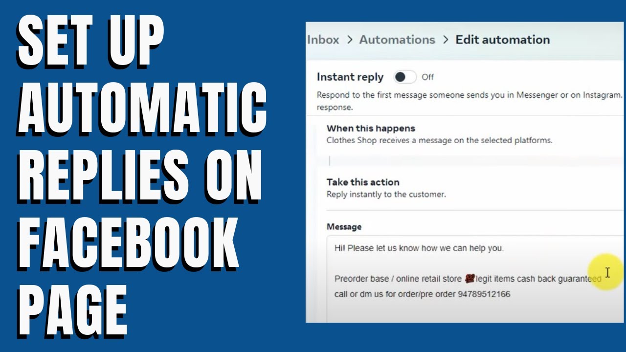 How To Set Up Automatic Replies & FAQs in Facebook Page - YouTube