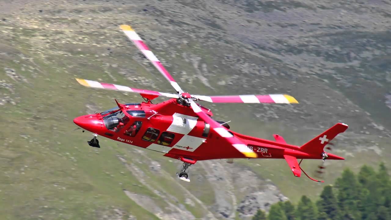 REGA Agusta A109 SP DaVinci Start in Samedan - YouTube