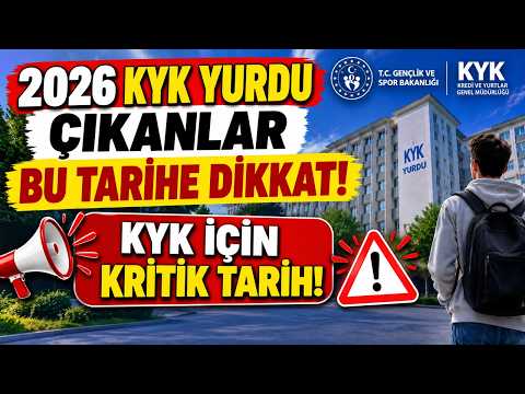 📢 2026 KYK YURDU ÇIKANLAR BU TARİHE DİKKAT!🚨KYK İÇİN KRİTİK TARİHİ KAÇIRMA! #2026yks #yks2026 #kyk