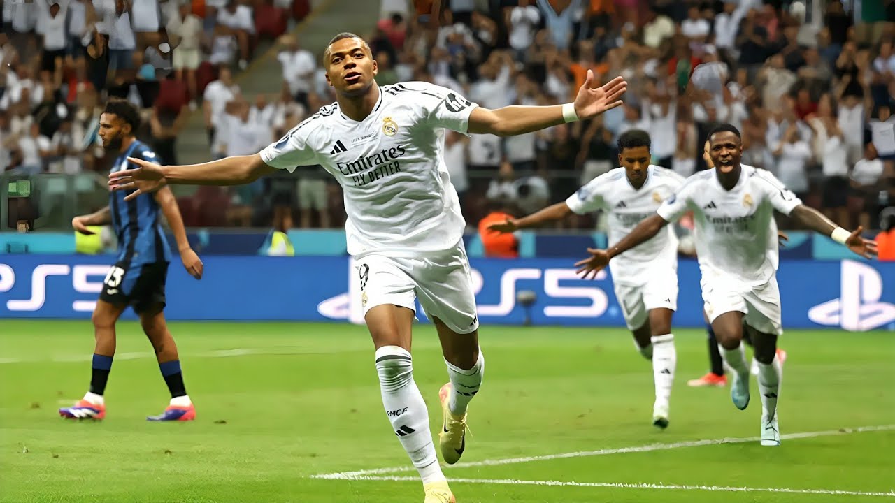Mbappe Debut Goal | Real Madrid Vs Atlanta Uefa Super Cup 2024 - YouTube