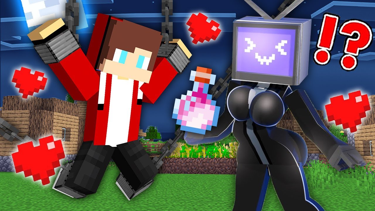 JJ Fell in Love to TV WOMAN Love Curse in Minecraft (Maizen Mazien ...