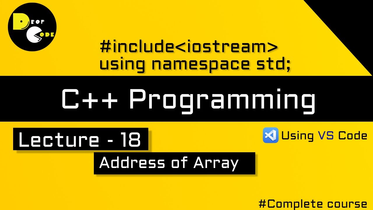 Address of Array In C++ | In Hindi | VsCode - YouTube