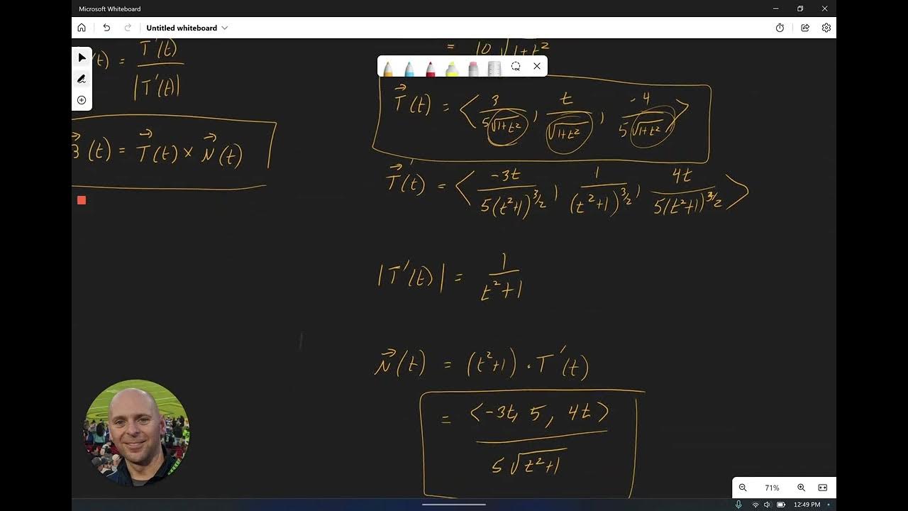 Tangent, Normal, and Binormal of a Vector Function - YouTube