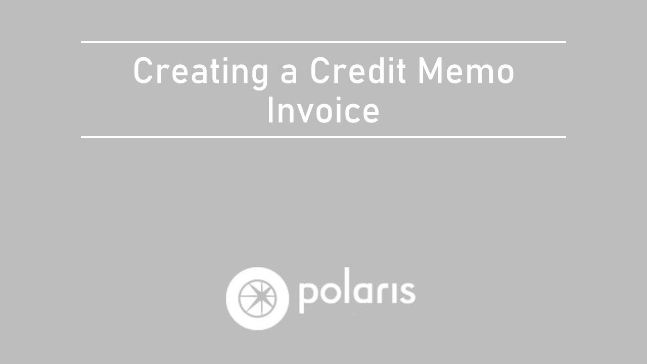 Creating Credit Memo Invoices in the Client - YouTube