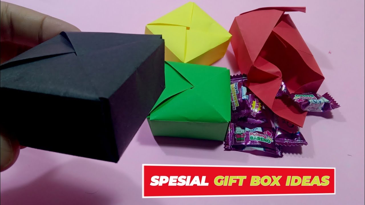 Origami Gift Box With One Sheet of Paper | HELLO ORIGAMI CRAFT - YouTube