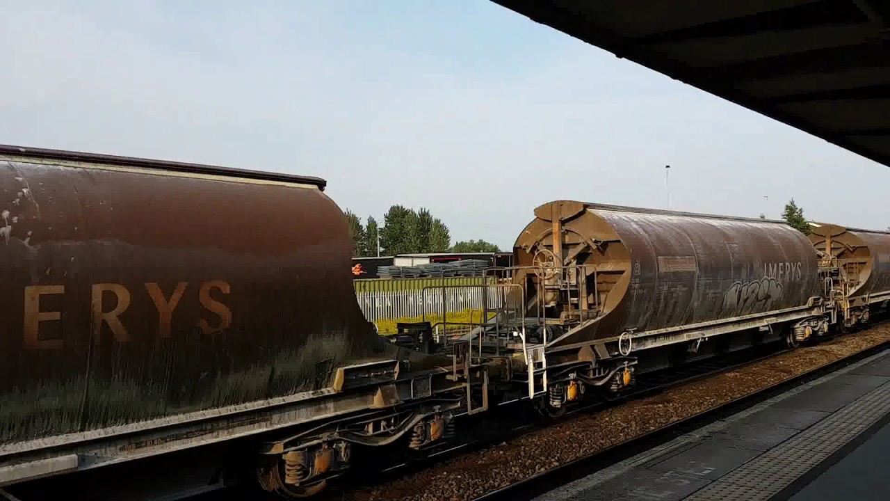 Refurbished DB class 66 66185 with China Clay Hoppers 20/06/17 - YouTube