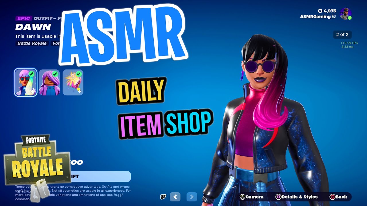 ASMR Fortnite Dawn Skin Is Back! Daily Item Shop 🎮🎧 Relaxing Whispering ...