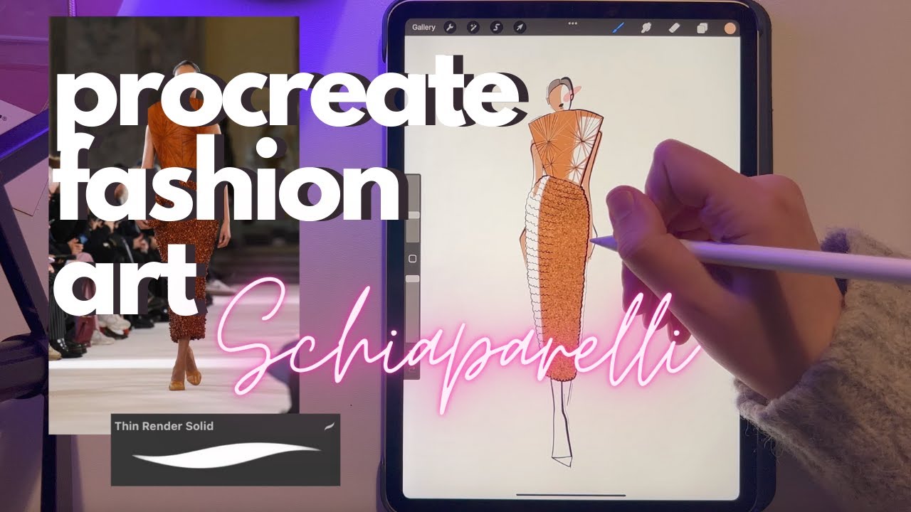 How To Draw A Catwalk Illustration In Procreate / Drawing Sparkling ...
