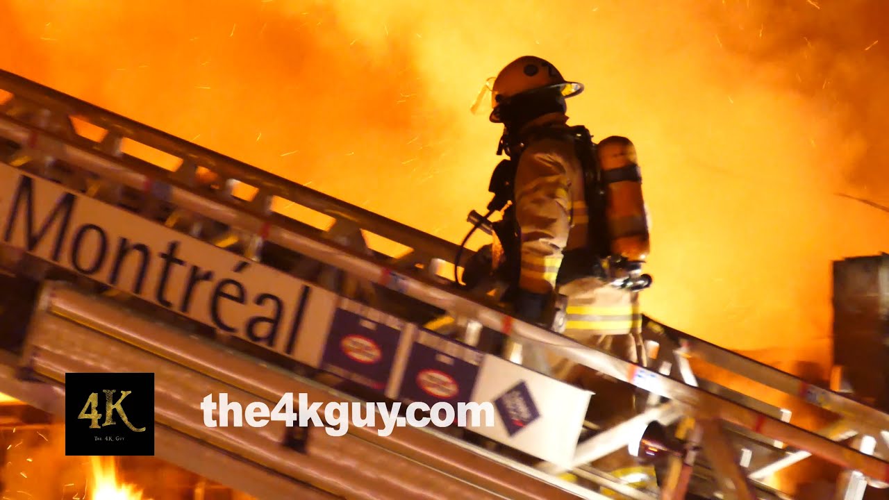 Montreal firemen battle monster inferno in RDP - Feb 7 2015 / Pompiers ...