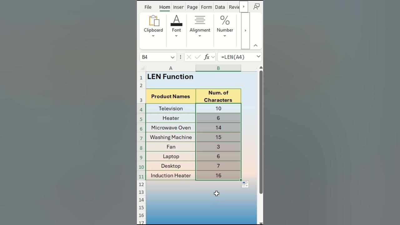 LEN Function in Excel | Formula to Count Characters in Excel #excel#shorts - YouTube