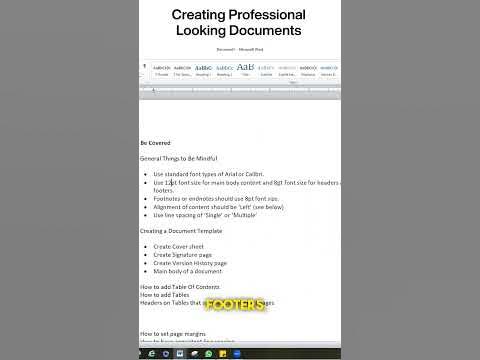 Creating Professional Looking Documents - YouTube
