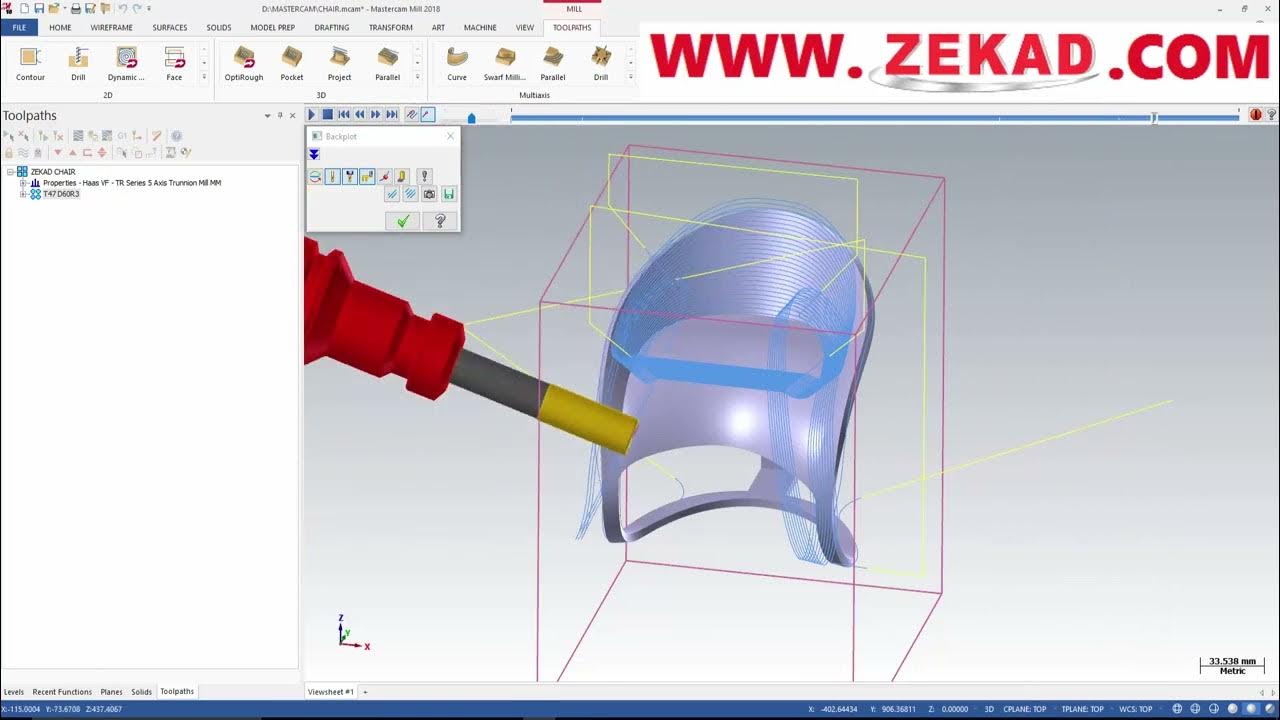 TRAINING MASTERCAM 5 AXIS SIMULTANOUS FOR YOU - YouTube