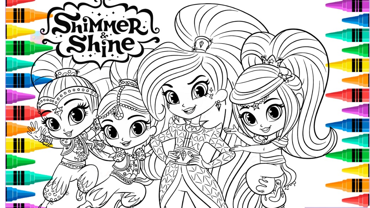 Shimmer and Shine Coloring Pages | Shimmer, Shine, Leah & Zeta - YouTube