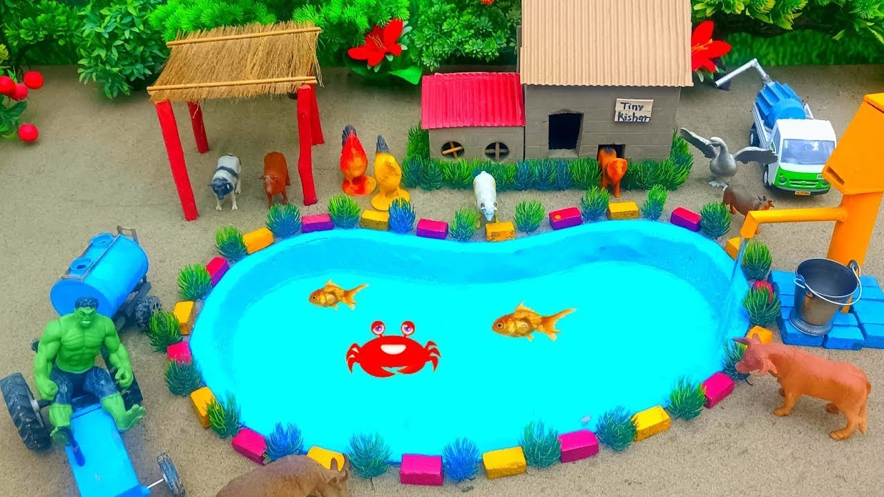 Diy farming making miniature house for cow house horse- cow shed ...