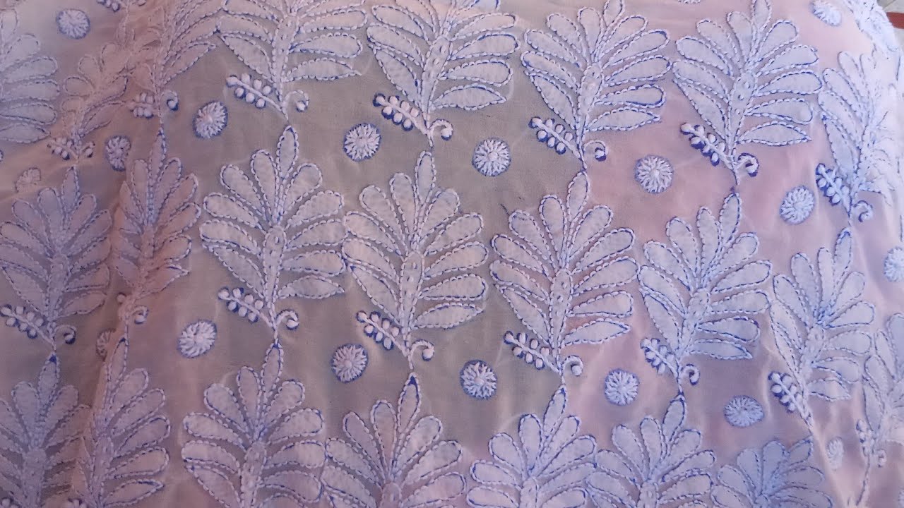 Saree Full Chikankari Embroidery Design, Hand Embroidery Tutorial ...