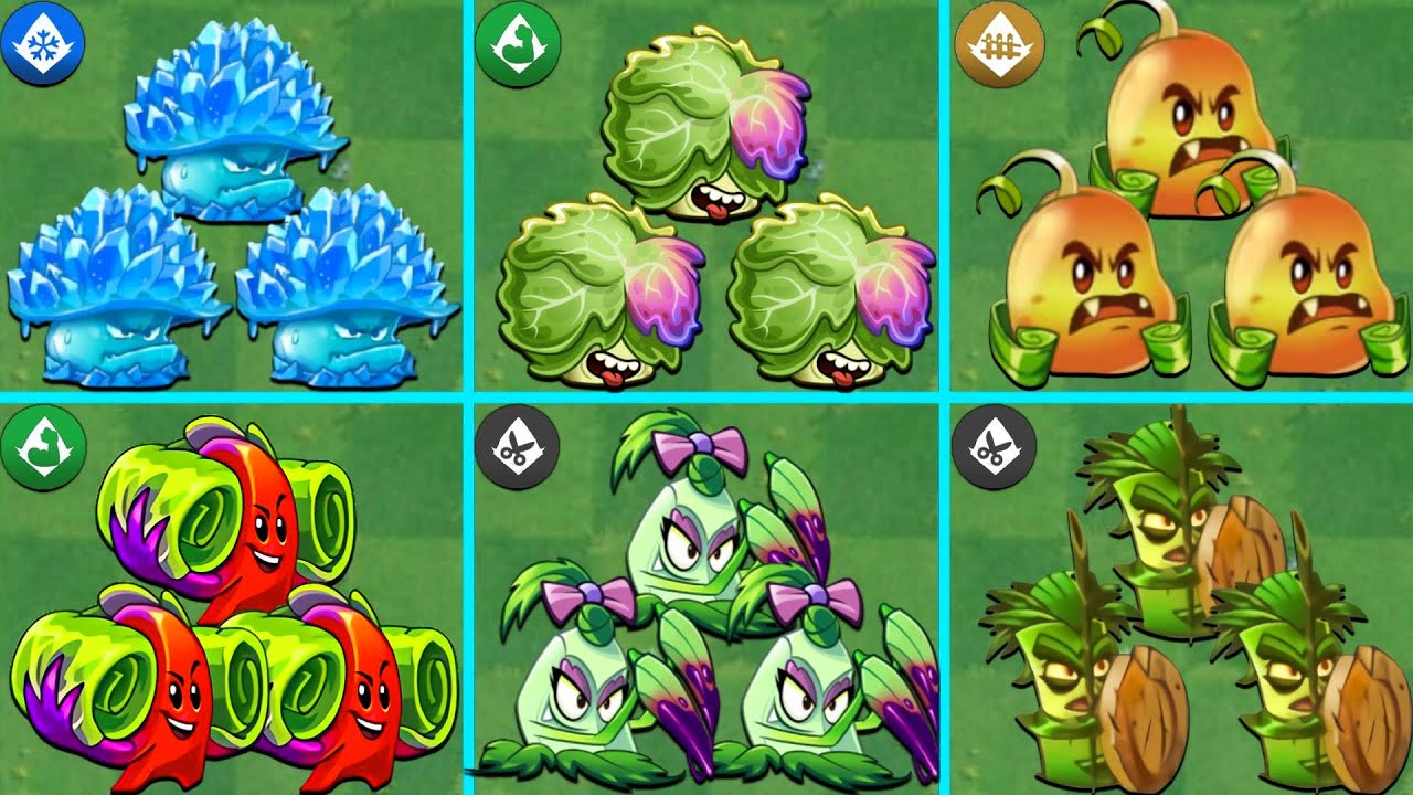 PvZ2 - New Ice-shroom & 9 Best MELEE Plants Battlez - Who Will Win ...