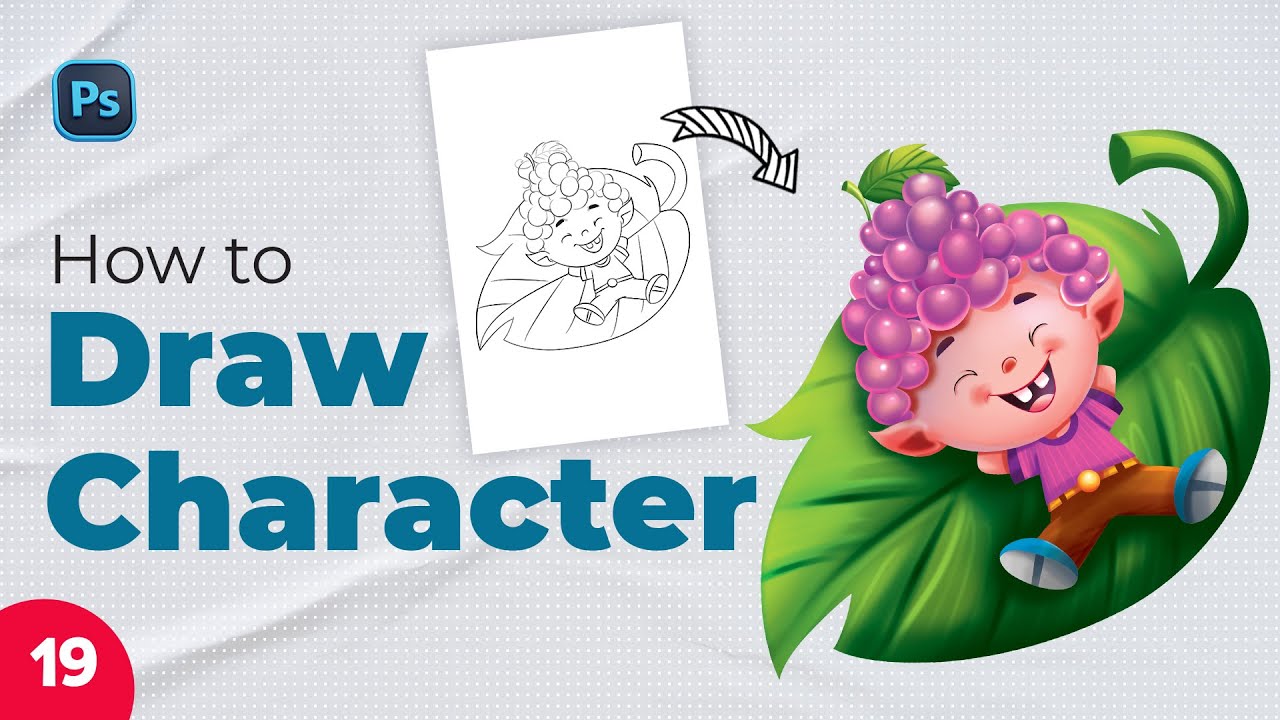 How to DRAW CHARACTER | Step by Step | Part 19 | Drawing in Photoshop ...