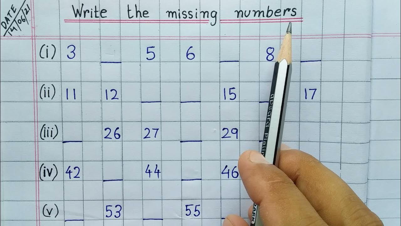 How to write the Missing Numbers - YouTube