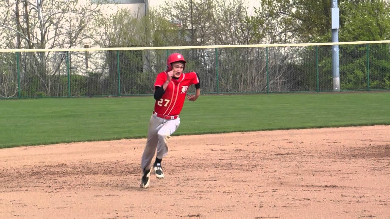 Bernards' Jake Cawley executes hit & run vs. Somerville - YouTube