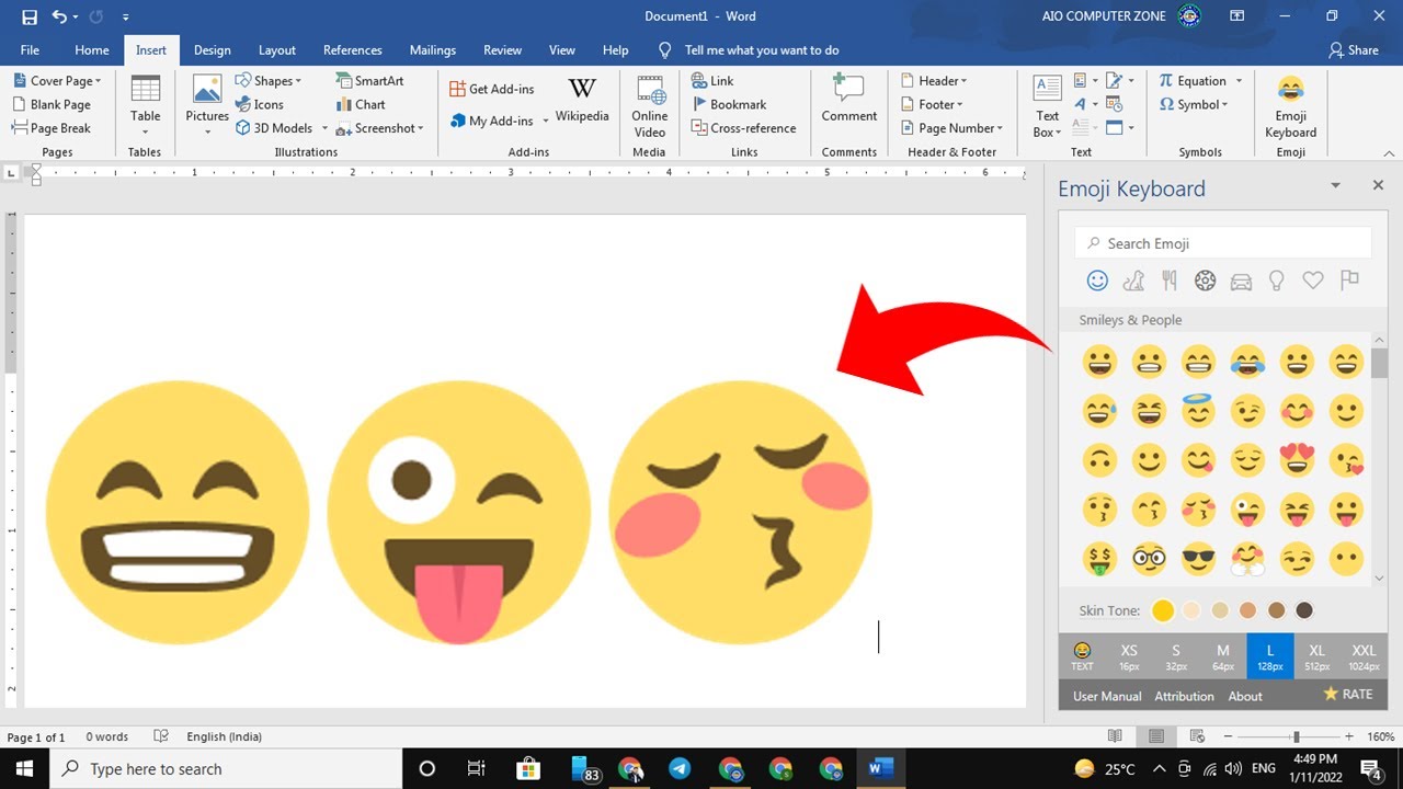 Emoji Keyboard for MS Word || How to insert Emoji in Microsoft Word ...