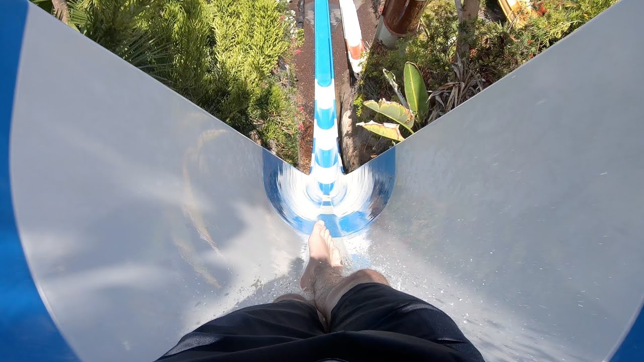 Kamikaze - STEEP Blue Free Fall Slide | Aqualand Costa Adeje - YouTube