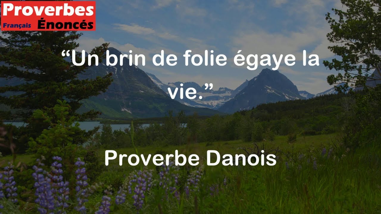Un brin de folie égaye la vie. - Proverbe Danois - YouTube
