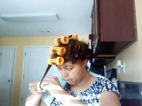 My first Roller Set -Natural Hair - YouTube