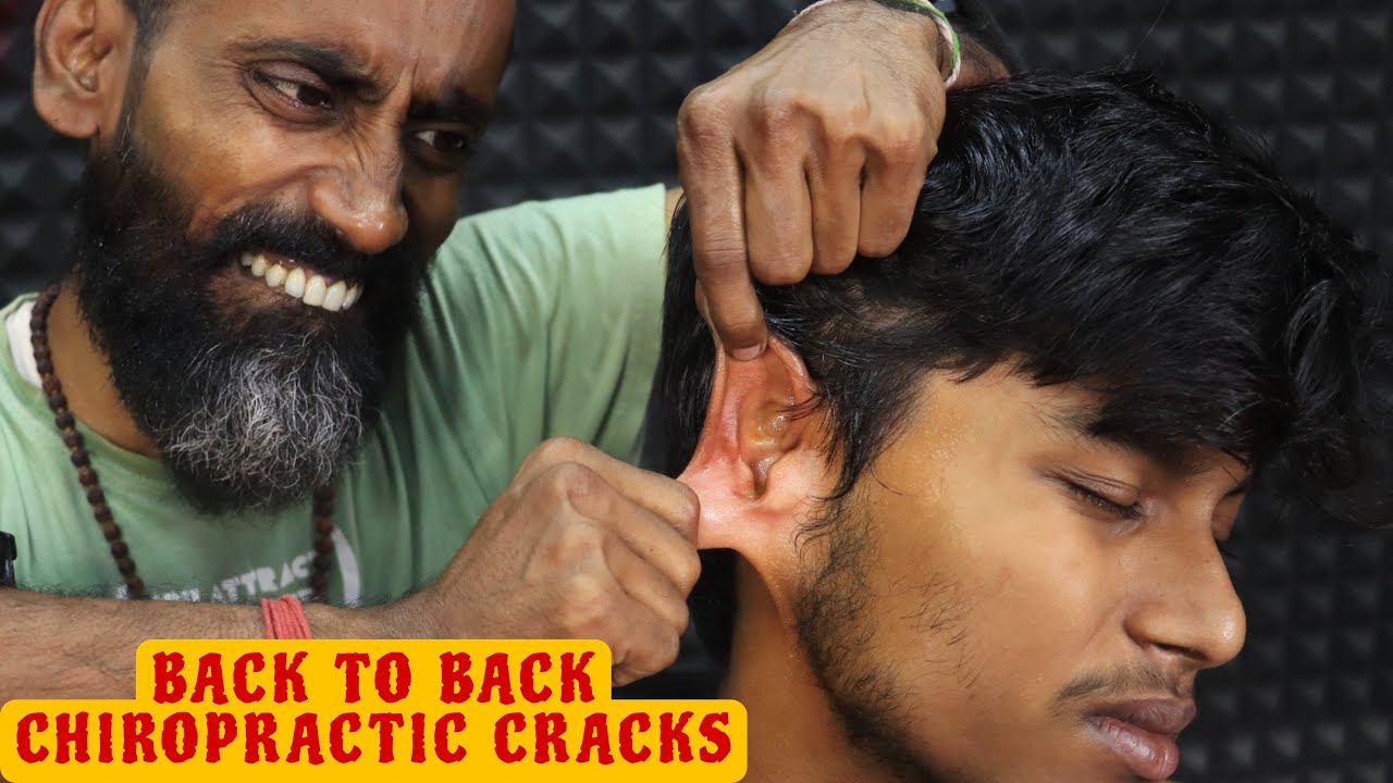 Back To Back Chiropractic Cracks | Head Massage & Neck Cracking | Spine ...