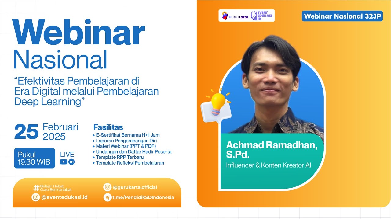 H2 - Webinar Efektivitas Pembelajaran di Era Digital Melalui Pembelajaran Deep Learning - YouTube