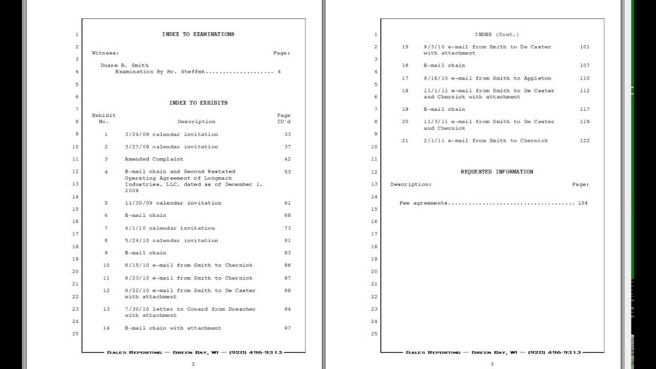 Split Table for Exhibit Index - YouTube