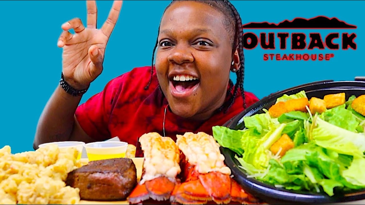Outback Steakhouse | FILET MIGNON + 2 LOBSTER TAILS • MUKBANG! - YouTube