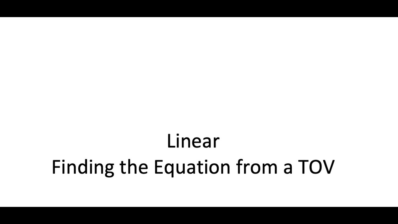 Finding the equation from a TOV - YouTube